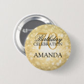 70th Birthday Party Gold Winter Wonderland Button | Zazzle