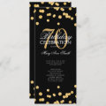 70th Birthday Party Program Gold Glitter w/ Menu | Zazzle