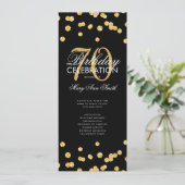70th Birthday Party Program Gold Glitter w/ Menu | Zazzle