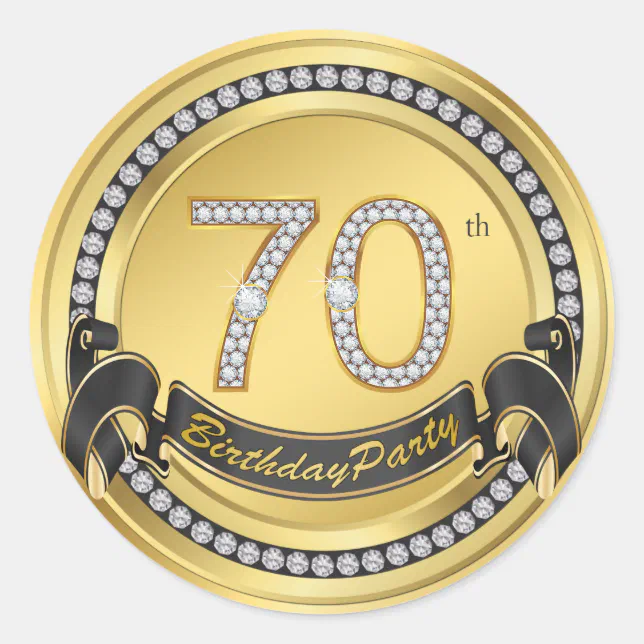 70th Birthday Party Stickers | Zazzle