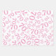 70th Birthday Pink & White Number Pattern 70 Wrapping Paper Sheets | Zazzle