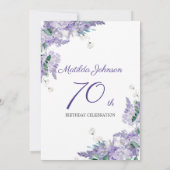 70th Birthday Purple Floral Wisteria Botanical Inv Invitation | Zazzle