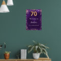 70th birthday purple glitter sparkles welcome poster | Zazzle