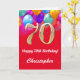 70th Birthday Red and Gold Colorful Balloons Card | Zazzle