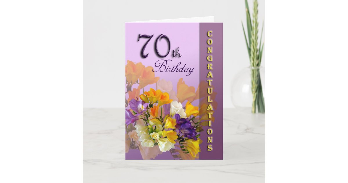 70th Happy Birthday Congratulations Card | Zazzle.com