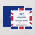 70th Platinum Celebration UNION JACK Invitation | Zazzle