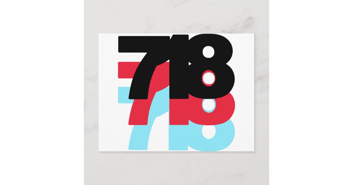 718 Area Code Postcard | Zazzle