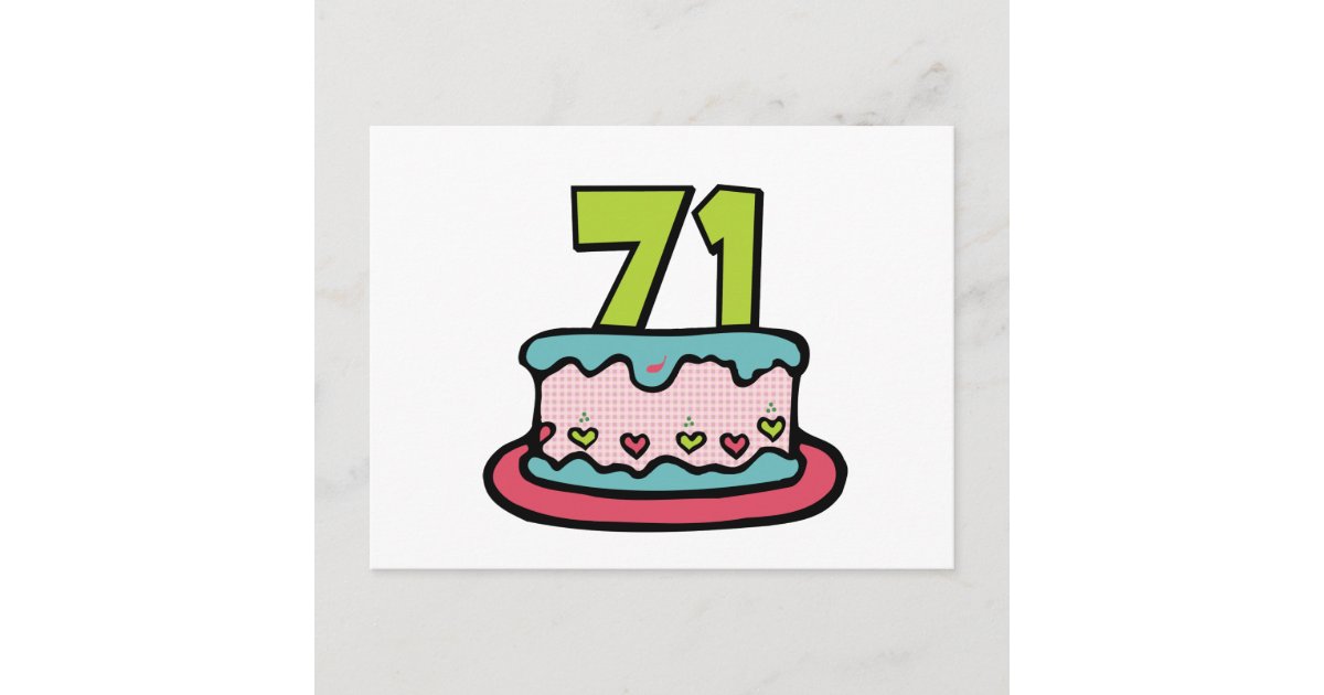 71 Year Old Birthday Cake Postcard | Zazzle