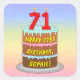 71st Birthday: Fun Cake and Candles + Custom Name Square Sticker | Zazzle