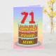 71st Birthday — Fun Cake & Candles, w/ Custom Name Card | Zazzle