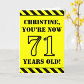 71st Birthday: Fun Stencil Style Text, Custom Name Card | Zazzle
