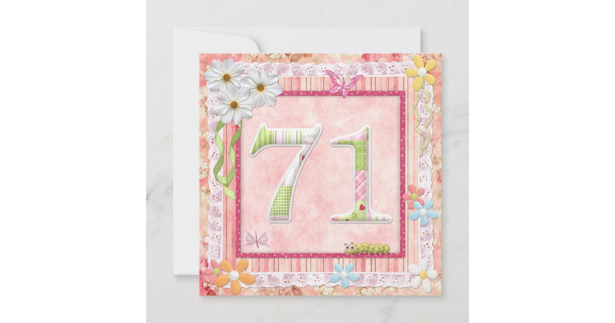 71st birthday party scrapbooking style invitation | Zazzle
