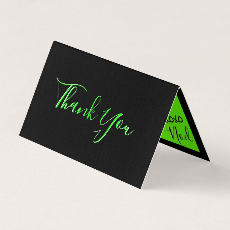 72marketing Thank you lime green black cards | Zazzle
