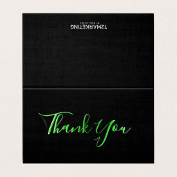 72marketing Thank you lime green black cards | Zazzle