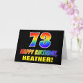 73rd Birthday: Bold, Fun, Simple, Rainbow 73 Card | Zazzle