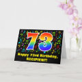73rd Birthday: Colorful Music Symbols & Rainbow 73 Card | Zazzle