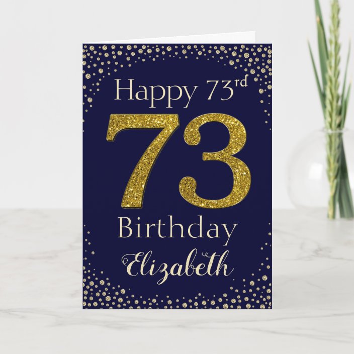 73rd Birthday Golden Glitter Card | Zazzle.com