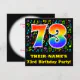 73rd Birthday Party: Fun Music Symbols, Rainbow 73 Invitation | Zazzle