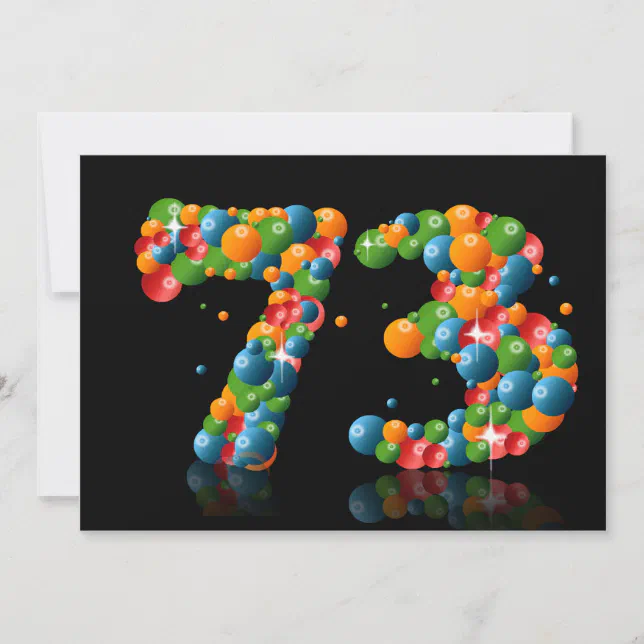 73rd Birthday party, with bubbles and balls Invitation | Zazzle