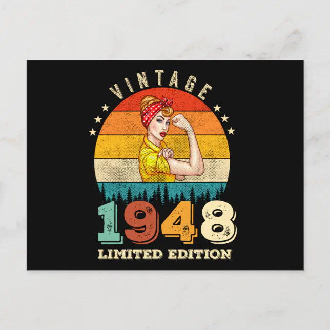 74 Year Old Women Bday 1948 Vintage 74th Birthday Postcard | Zazzle