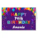 74th Birthday Balloons Purple Extra Large Jumbo Card | Zazzle