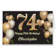 74th Birthday Black and Gold Balloons Extra Large Card | Zazzle