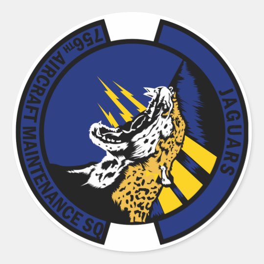 756th Aircraft Maintenance Squadron - Jaguars Classic Round Sticker ...