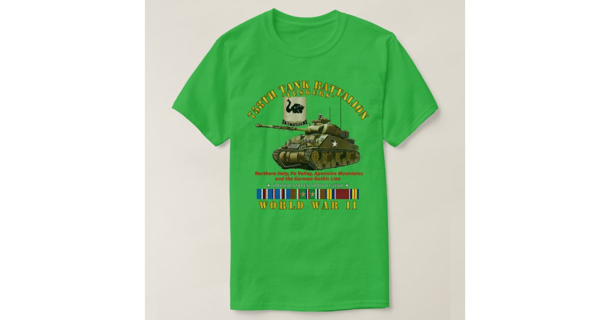 758th Tank Battalion Tuskers w Tank WWII EU SVC | Zazzle