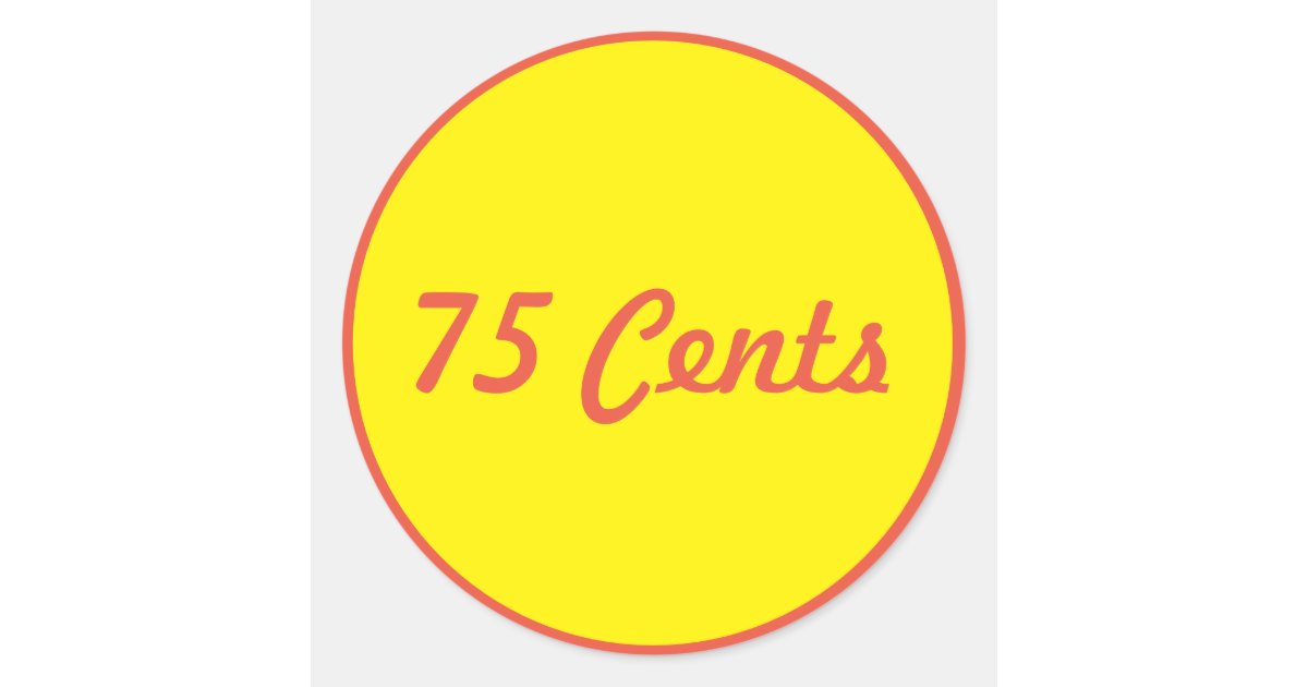 75 Cent Vending Machine Label Sticker | Zazzle