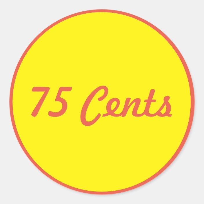 75 Cent Vending Machine Label Sticker | Zazzle.com