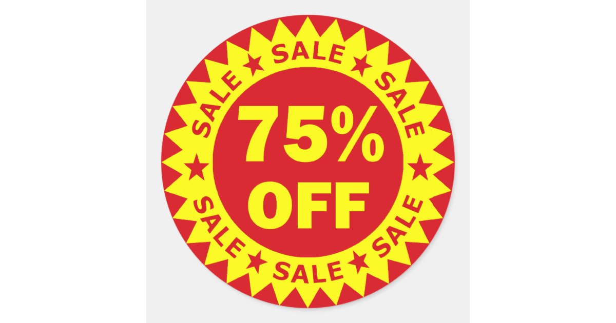 75% Off Retail Sale Stickers | Zazzle