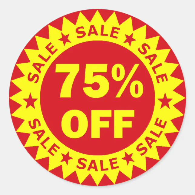 75% Off Retail Sale Stickers | Zazzle