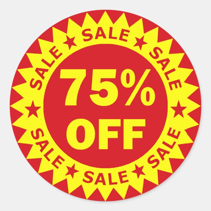 75% Off Retail Sale Stickers | Zazzle