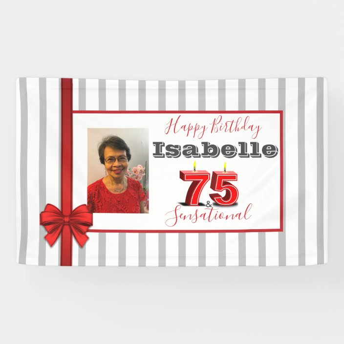 75 & SENSATIONAL 75th Birthday Party Banner | Zazzle.com