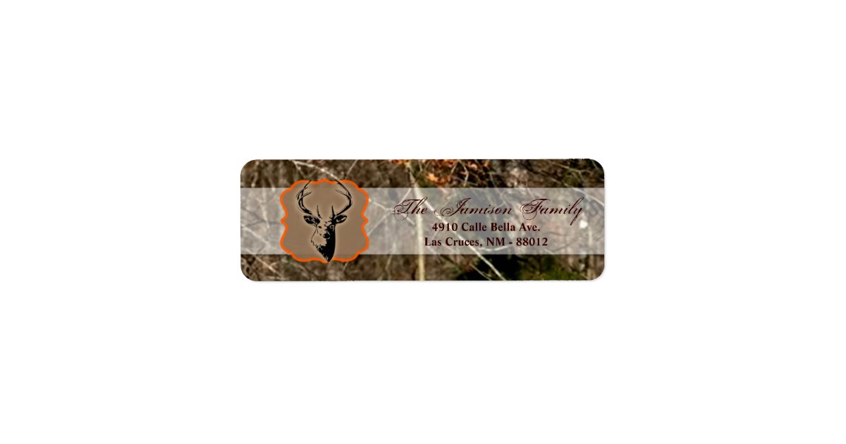 .75"x2.25" Return Address Label Hunting Deer Buck | Zazzle