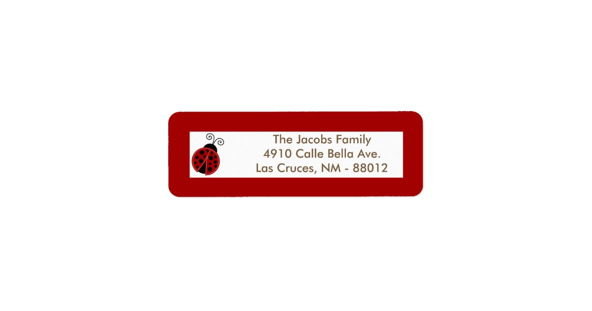 .75"x2.25" Return Address Label Red Ladybug | Zazzle