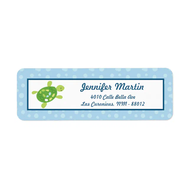 .75"x2.25" Return Address Label Sea Turtle Reef | Zazzle