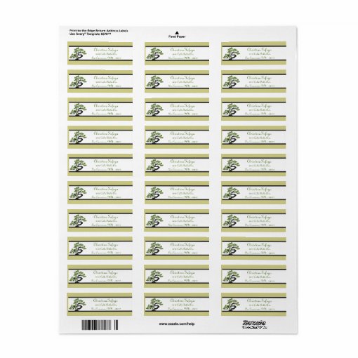 .75" x 2.25" Return Address Japanese Green Bonsai Label | Zazzle