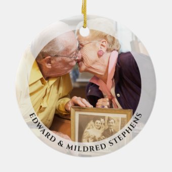 75th Anniversary Diamond Photo Personalized Ceramic Ornament | Zazzle
