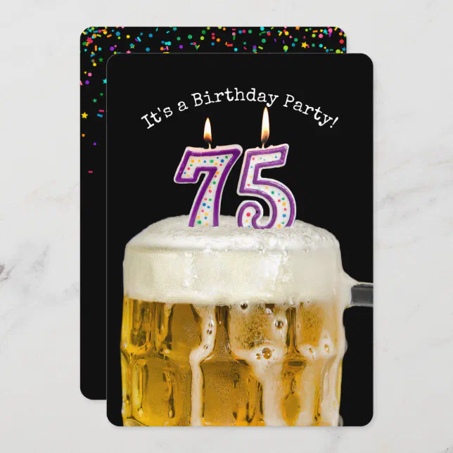 75th Birthday Beer Party Invitation | Zazzle