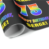 75th Birthday: Bold, Fun, Simple, Rainbow 75 Wrapping Paper | Zazzle