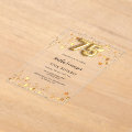 75th birthday gold stars clear acrylic invitations | Zazzle