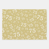 75th Birthday Gold & White Number Pattern 75 Wrapping Paper Sheets | Zazzle