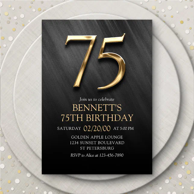 75th Birthday Invitation | Zazzle