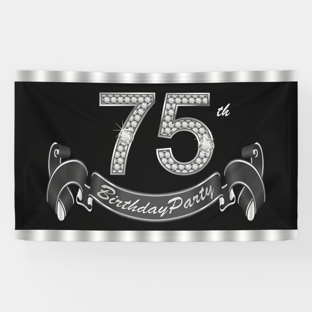 75th Birthday Party Banner | Zazzle