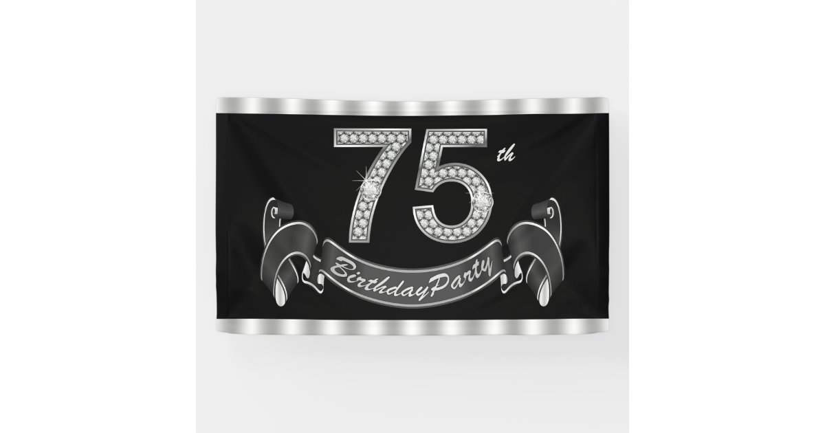 75th Birthday Party Banner | Zazzle