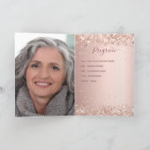 75th birthday rose gold photo welcome program | Zazzle