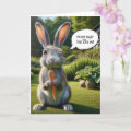75th Birthday Winking Rabbit With a Carrot Card | Zazzle