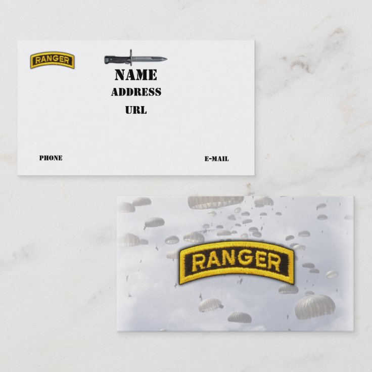 75th Ranger Regiment Army Rangers Fort Benning vet Business Card | Zazzle