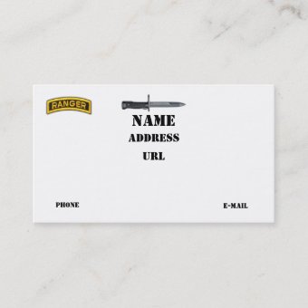 75th Ranger Regiment Army Rangers Fort Benning vet Business Card | Zazzle